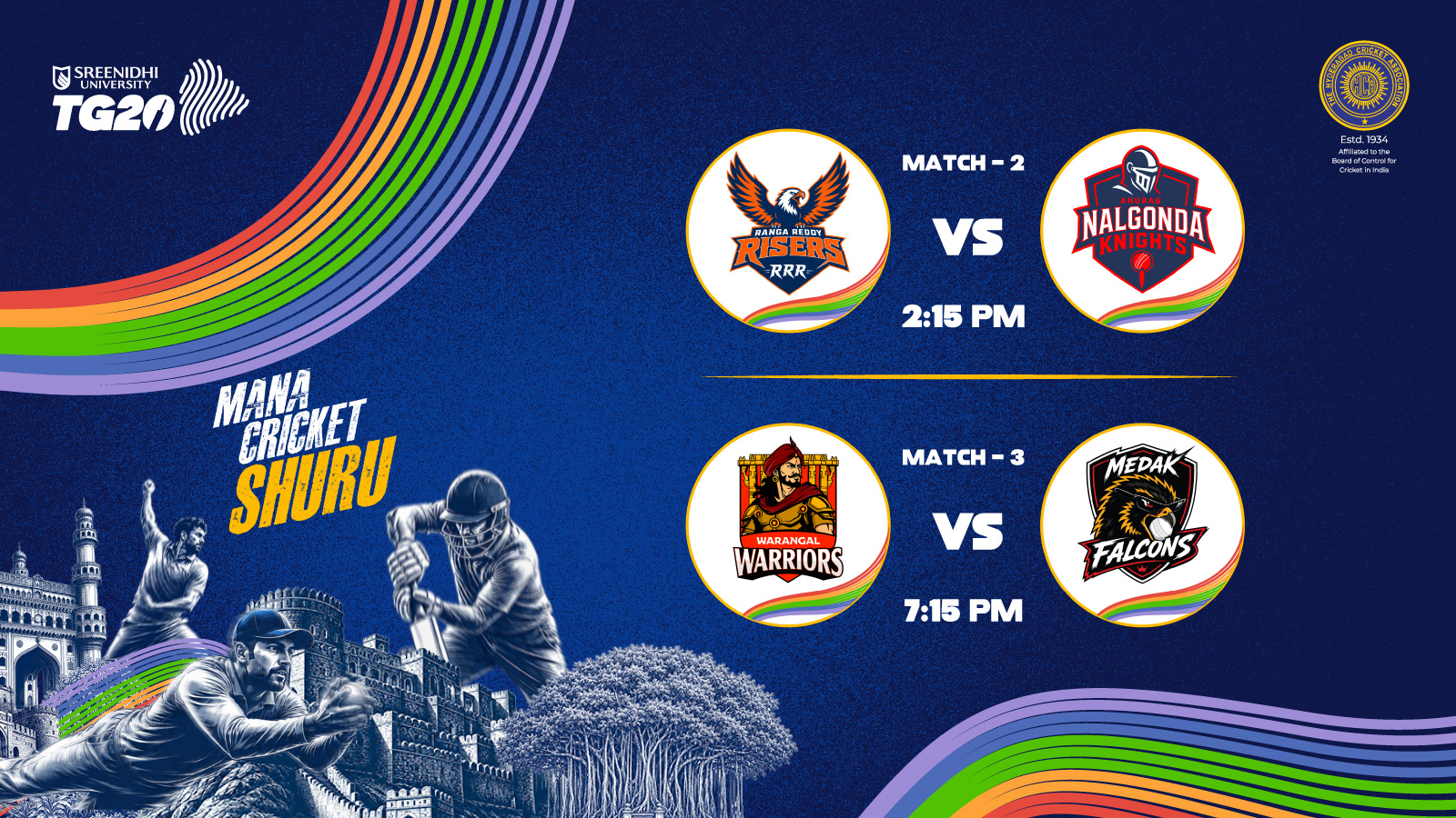 Book tickets to TG20 League | Ranga Reddy Risers vs Anurag Nalgonda ...