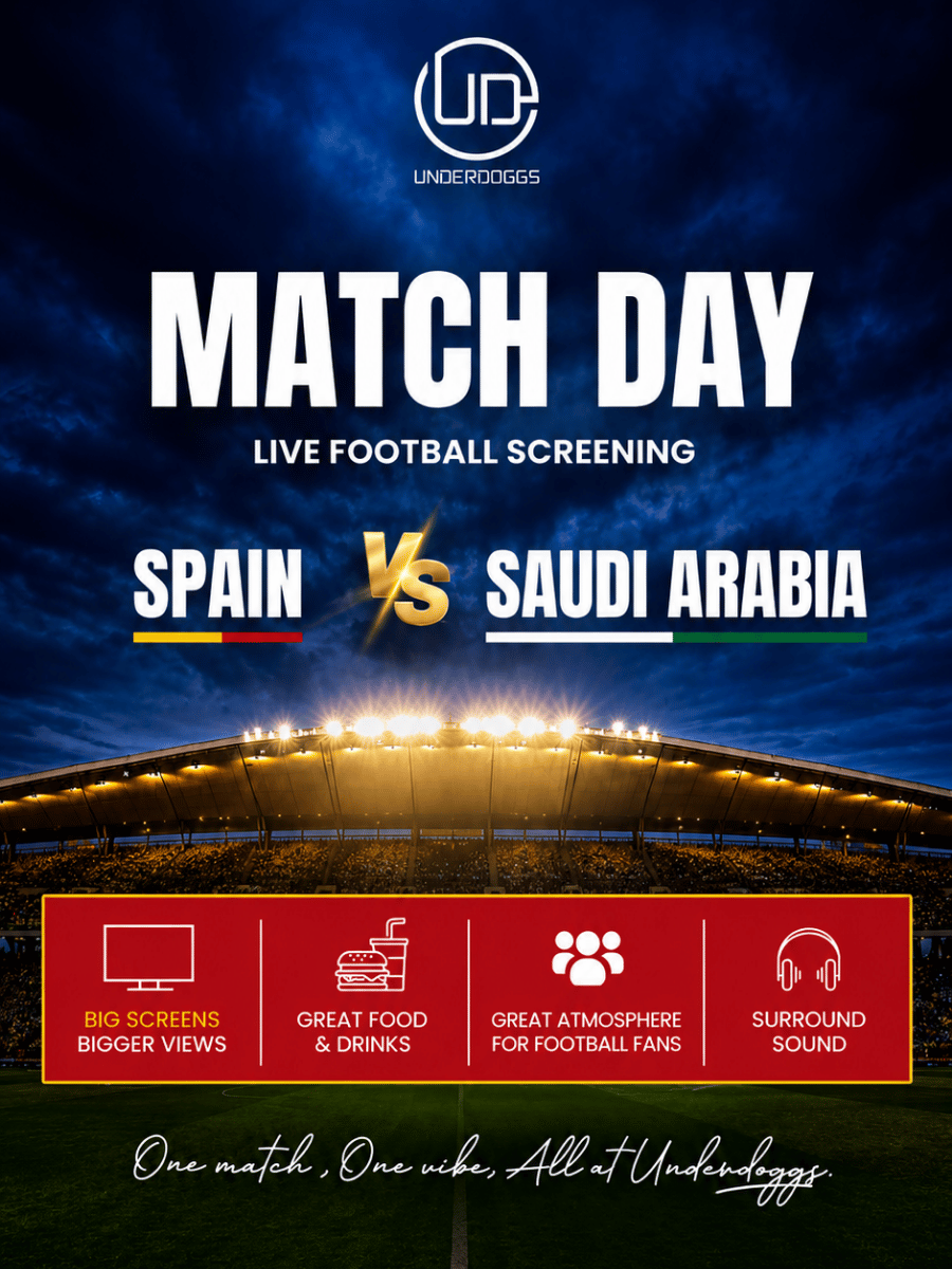 Book tickets to Screening of Spain vs Saudi Arabia | Underdoggs Aerocity